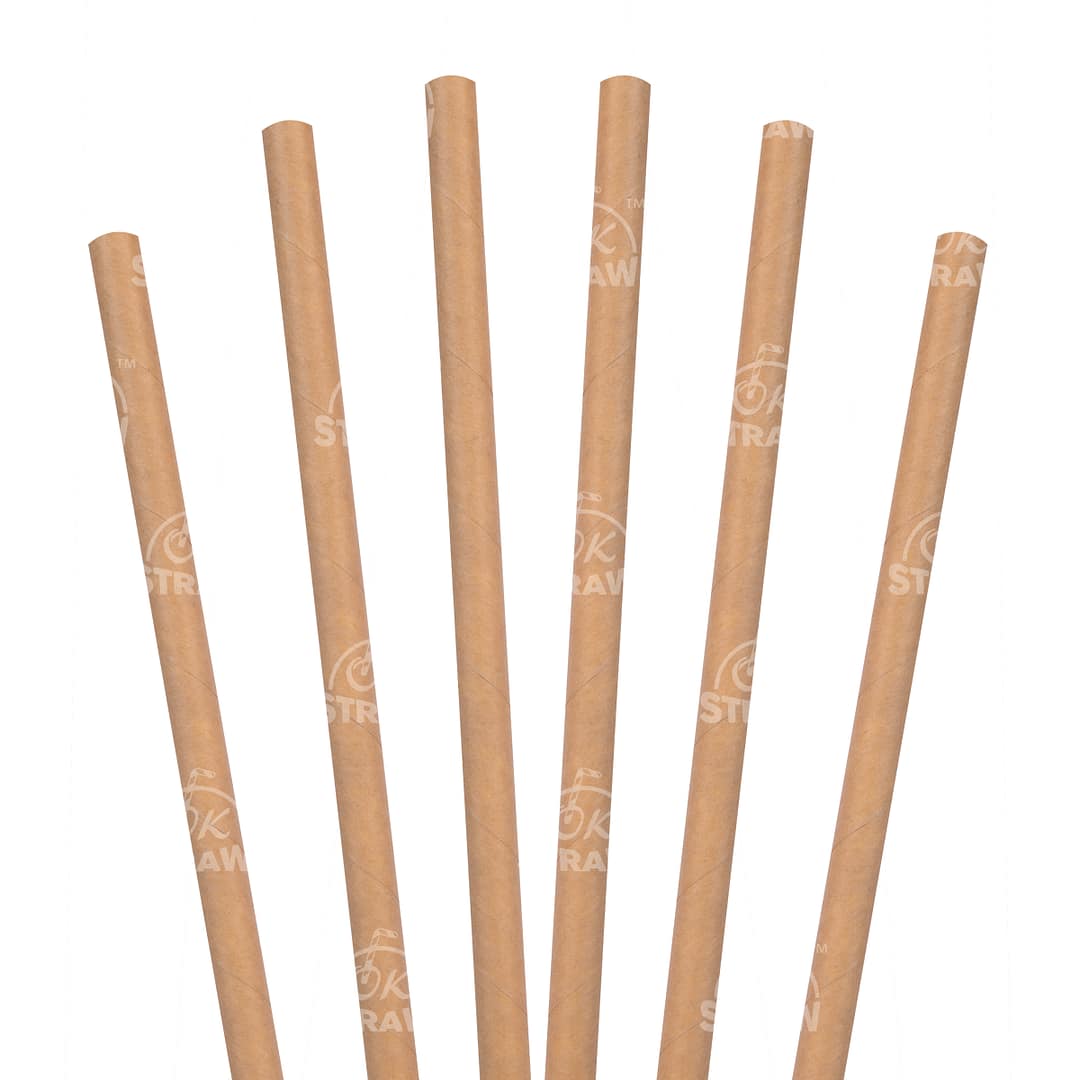 7.75″ Giant Straw, Natural Kraft Brown – $0.04/pcs - OkStraw Paper Straws